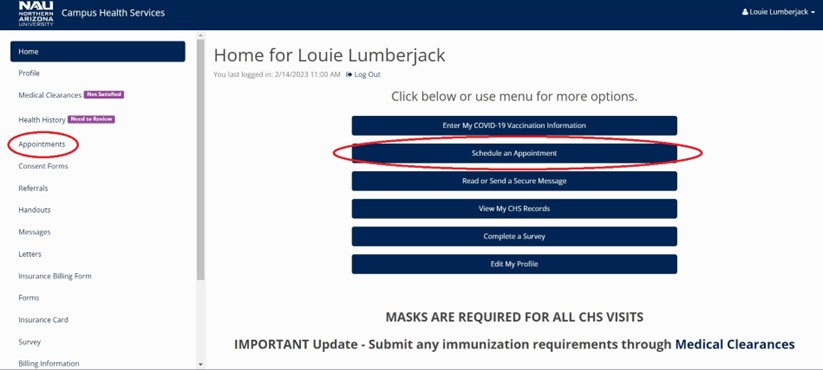 CHS Portal Guide | Campus Health Services